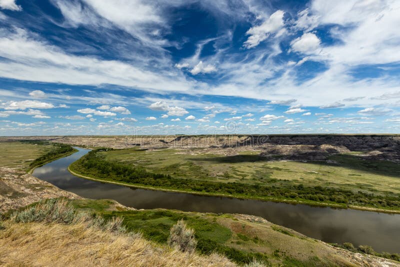 Red Deer River Valley at Drumheller in Alberta Canada Stock Image ...