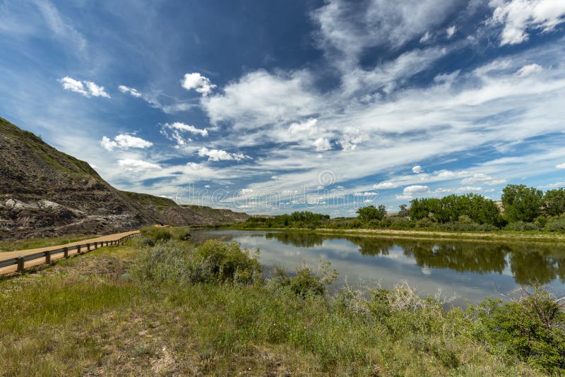 Red Deer River Valley at Drumheller in Alberta Canada Stock Image ...
