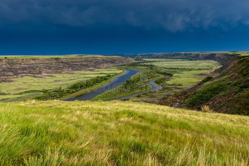 Red Deer River Valley at Drumheller in Alberta Canada Stock Image ...