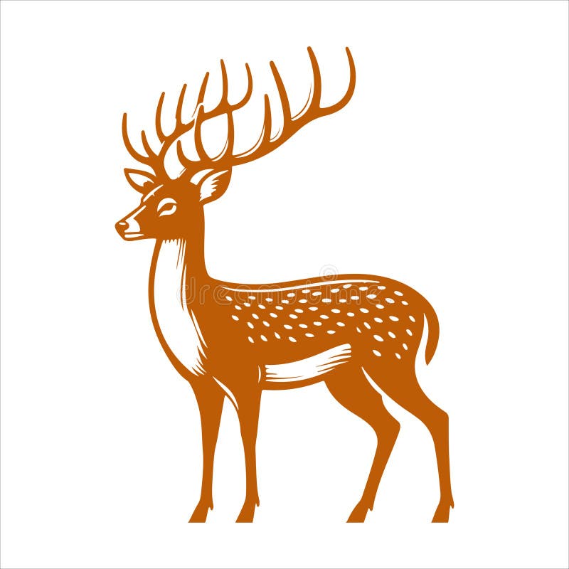 A Red Deer Vector Illustration – Flat Design, High Contrast, Simple ...