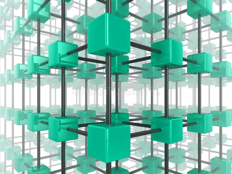 Red del cubo ilustración del vector
