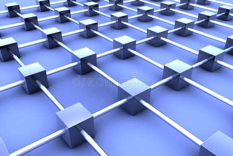 Red del cubo stock de ilustración. Ilustración de plata - 14843535
