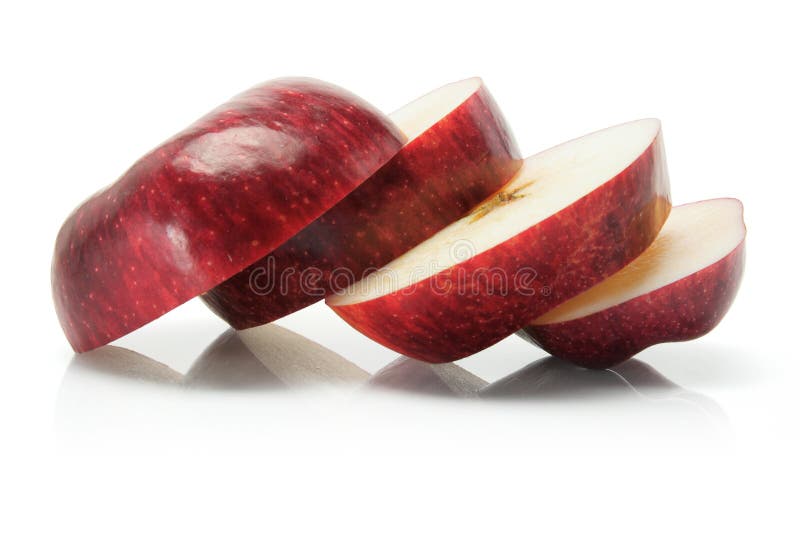 Slices of Red Delicious Apple Stock Image - Image of fibre, nutrition ...