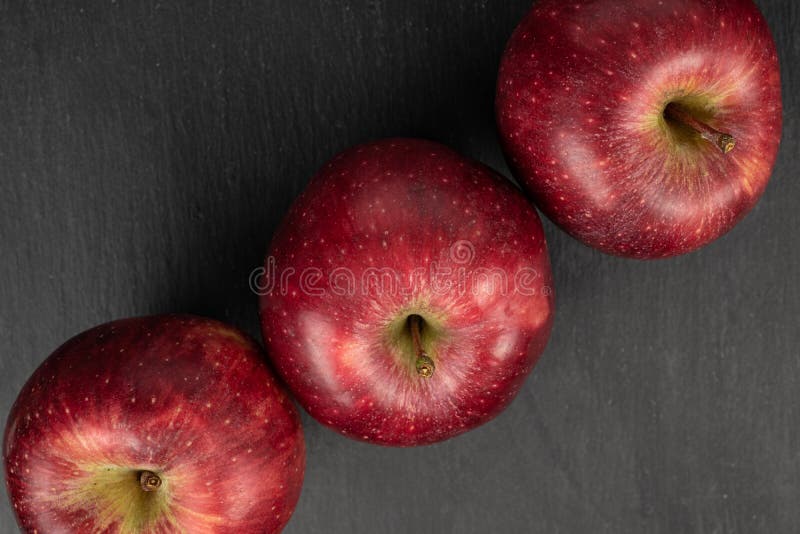 Red Delicious Apple on Grey Stone Stock Image - Image of food, deep ...