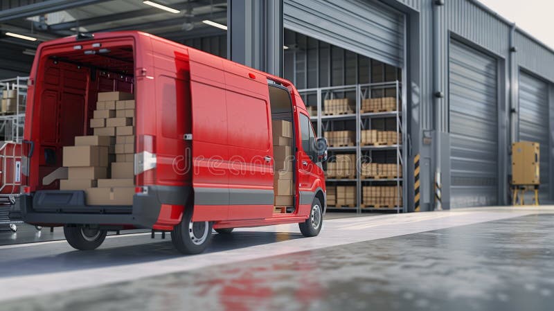 The Red Delivery Van.AI Generated Image Stock Photo - Image of delivery ...