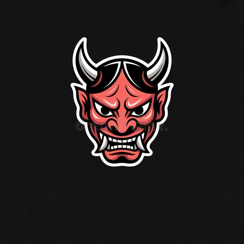 Red Demon Face Mascot Logo Design Stock Illustration - Illustration of ...