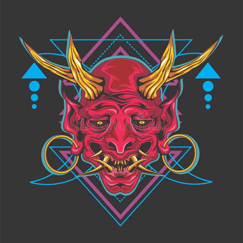 Red Demon Head Illustration Stock Vector - Illustration of quality ...