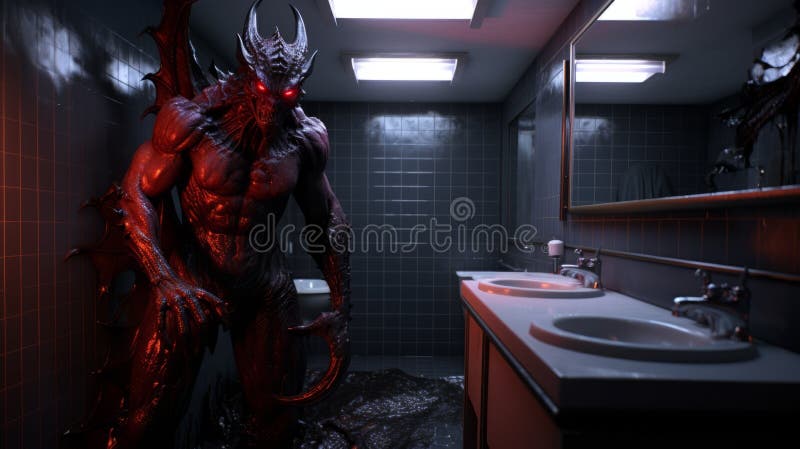 Demonic Bathroom: a Celestialpunk Vray Tracing Art with Realistic ...