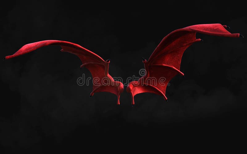 Red Demon Wing Plumage with Clipping Path. Stock Illustration ...