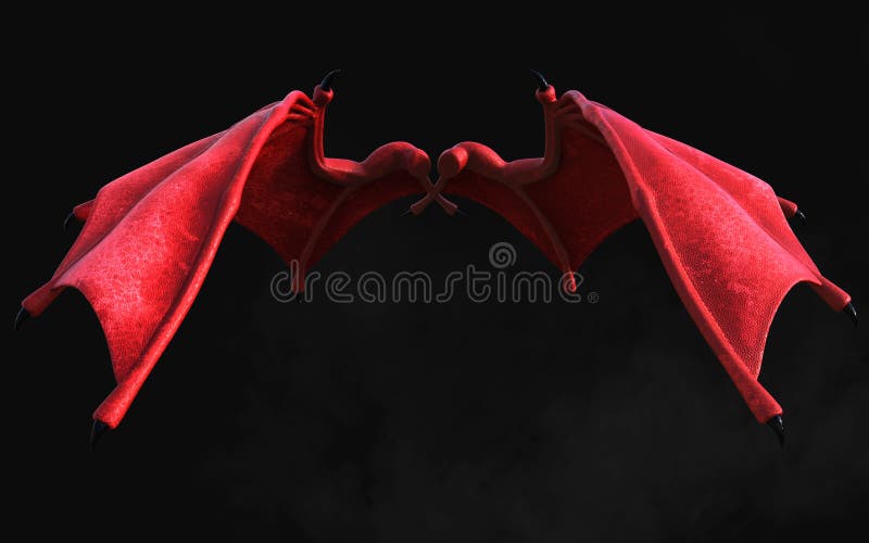 Red Demon Wing Plumage with Clipping Path. Stock Illustration ...