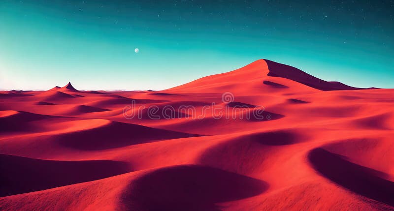 Red Desert Landscape with Mountains in the Background Stock Photo ...