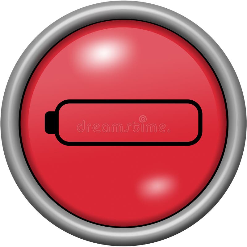 3D Icon Of Empty Battery With Red Background Stock Illustration ...