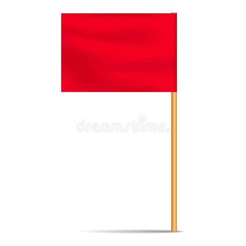 Red Desktop Flag Icon, Realistic Style Stock Vector - Illustration of ...