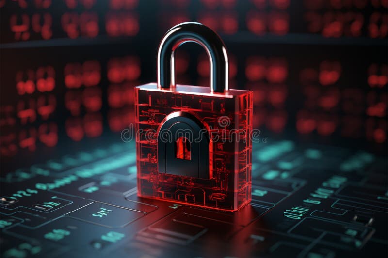 A Red Detailed Padlock Guarantees Both Robust Digital Security and a ...