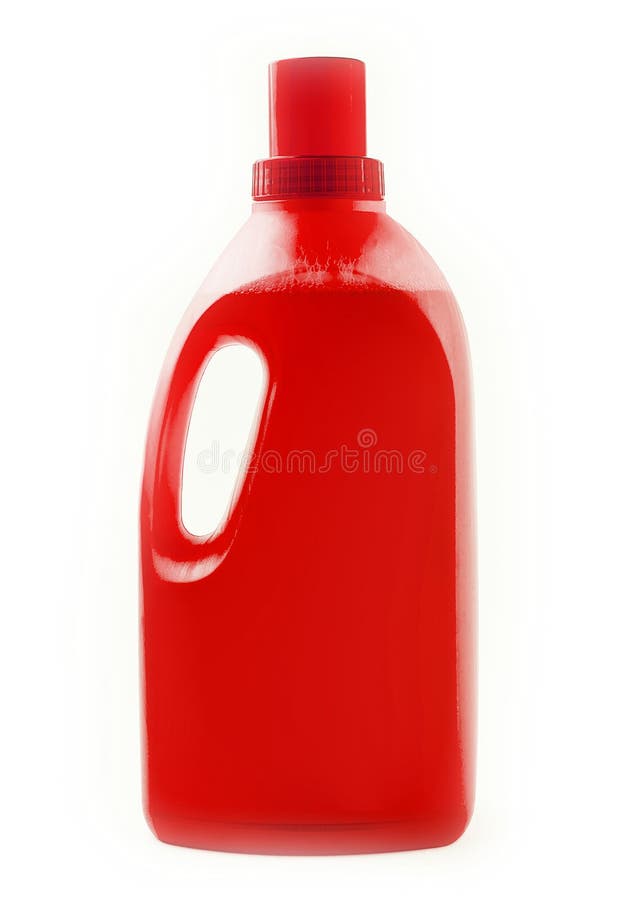 Red Detergent Bottle Isolated on White Stock Image - Image of soap ...