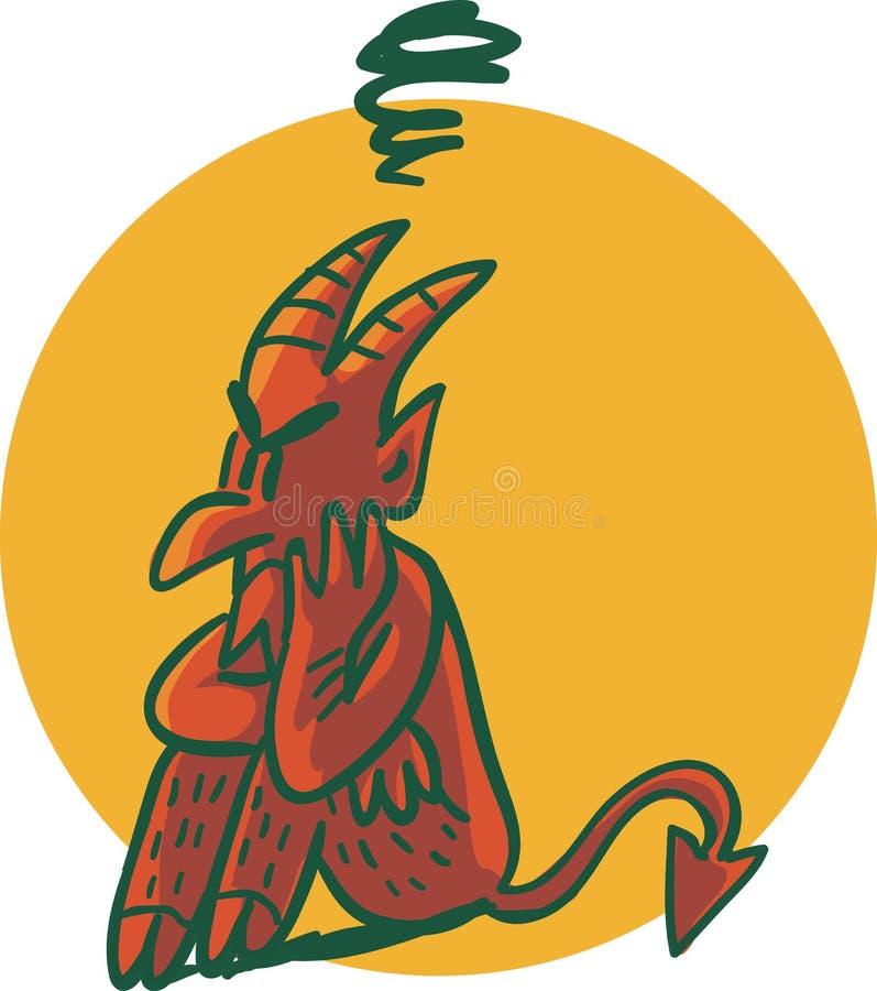Red Devil is Disappointed and Angry Stock Vector - Illustration of horn ...
