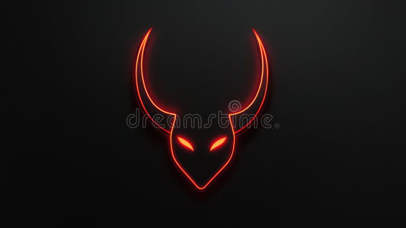 Red Devil Face Emerging from Darkness with Glowing Eyes and Horns Stock ...