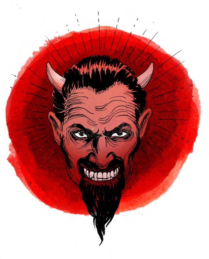 Red devil face stock illustration. Illustration of creepy - 298590346