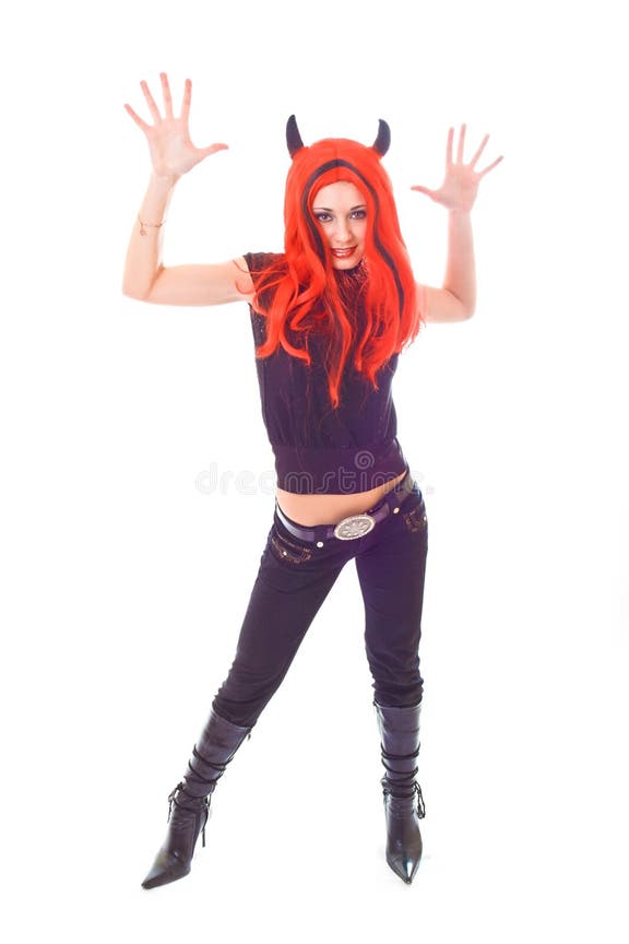 Red devil girl stock image. Image of demonic, dangerous - 3816063