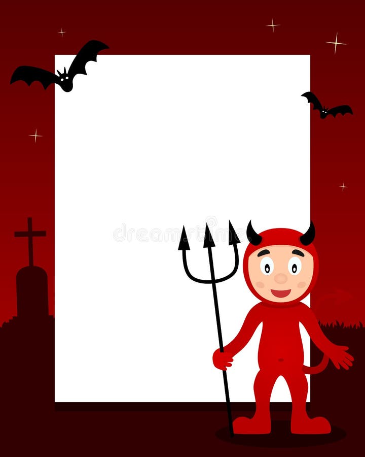 Red Devil Happy Halloween Card Stock Vector - Illustration of fantasy ...