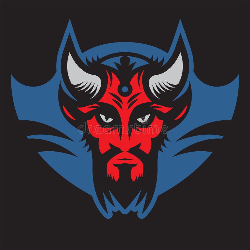 Red Devil head stock vector. Illustration of male, demon - 206291631
