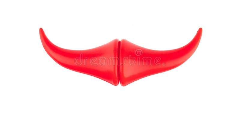 Red Devil Horns Isolated on White Stock Photo - Image of mythical ...