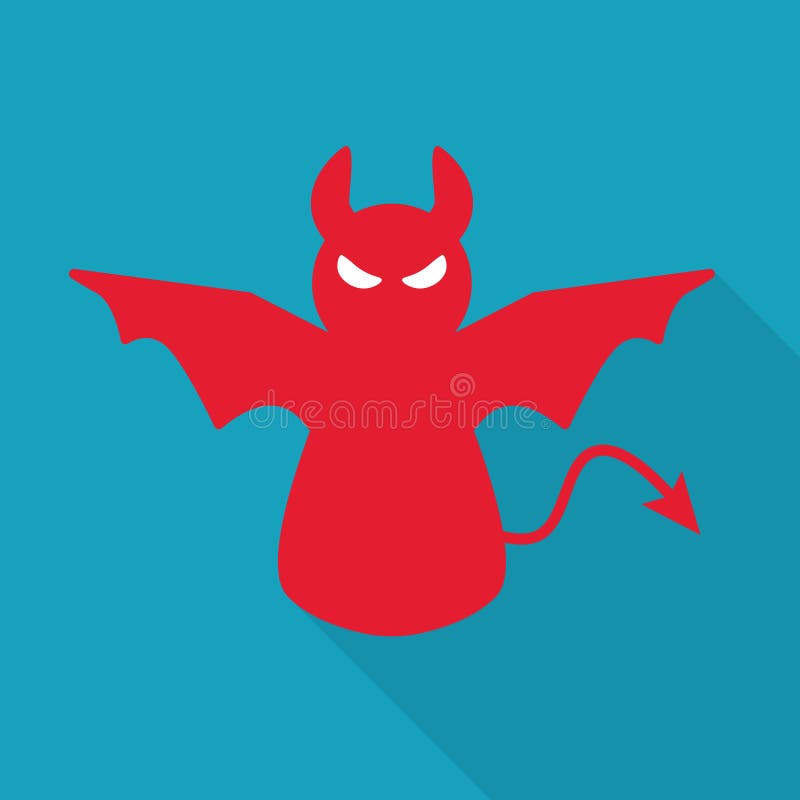 Red devil icon stock vector. Illustration of evil, satan - 167090495
