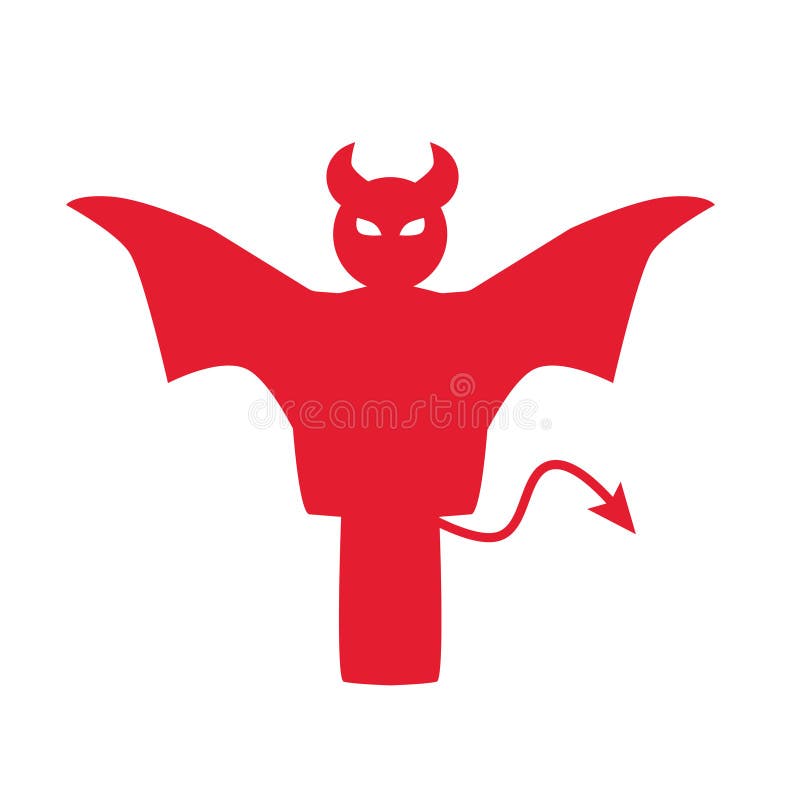 Red devil icon stock vector. Illustration of shadow - 167090526
