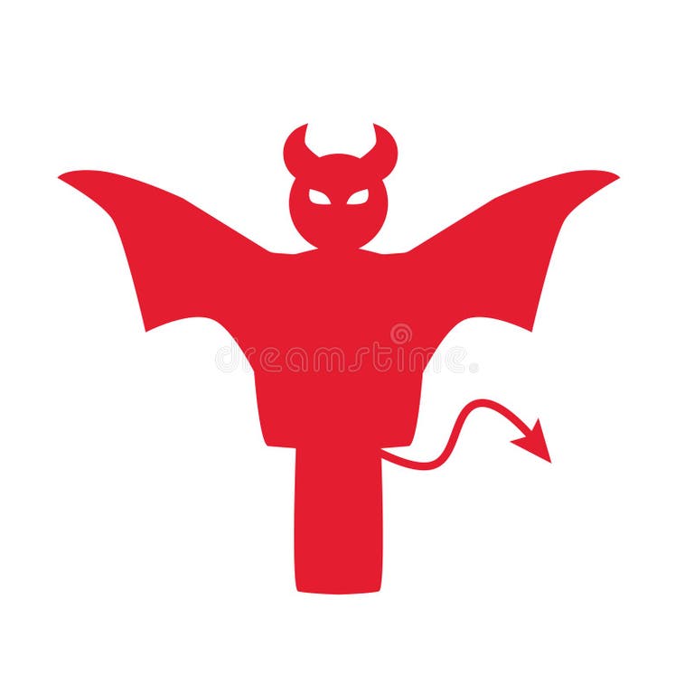 Red devil icon stock vector. Illustration of shadow - 167090526