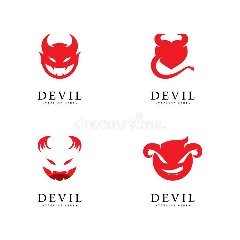 Red Devil Logo Vector Icon Template Stock Vector - Illustration of ...