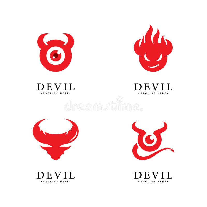 Red Devil Logo Vector Icon Template Stock Vector - Illustration of ...