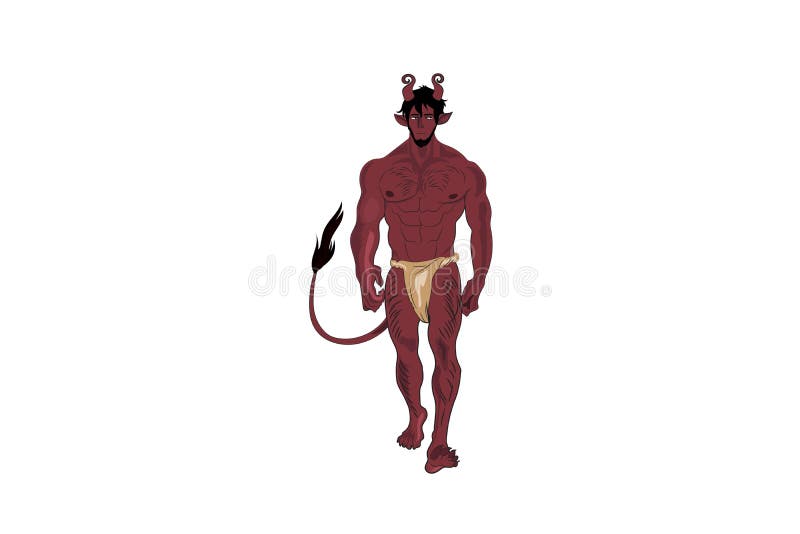 Red Devil Man Vector Illustration Stock Vector - Illustration of ...