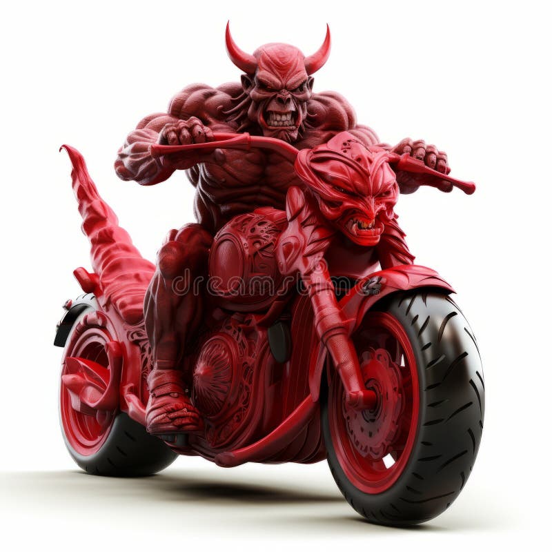 Red Devil Motorcycle Realistic Hyper-detailed Rendering of Zen-inspired ...