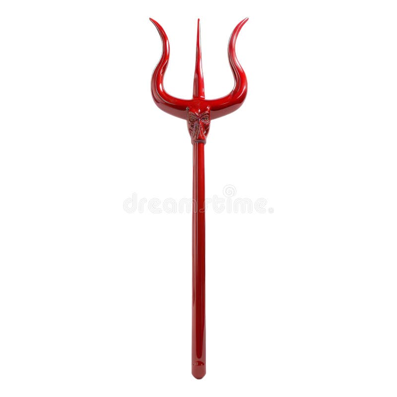 Red Devil S Trident with Bull Head Stock Image - Illustration of horns ...