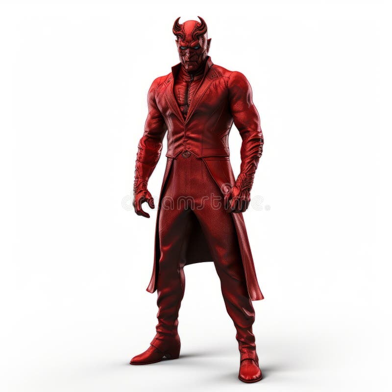 Realistic 3d Model of Devil in Red Costume - Hyper-detailed Rendering ...