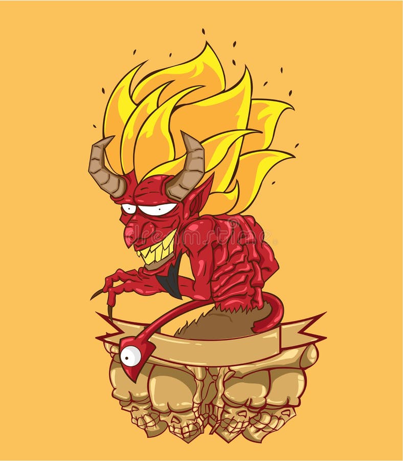 Red Devil Vector and Illustration. Monster in Halloween Night Stock ...