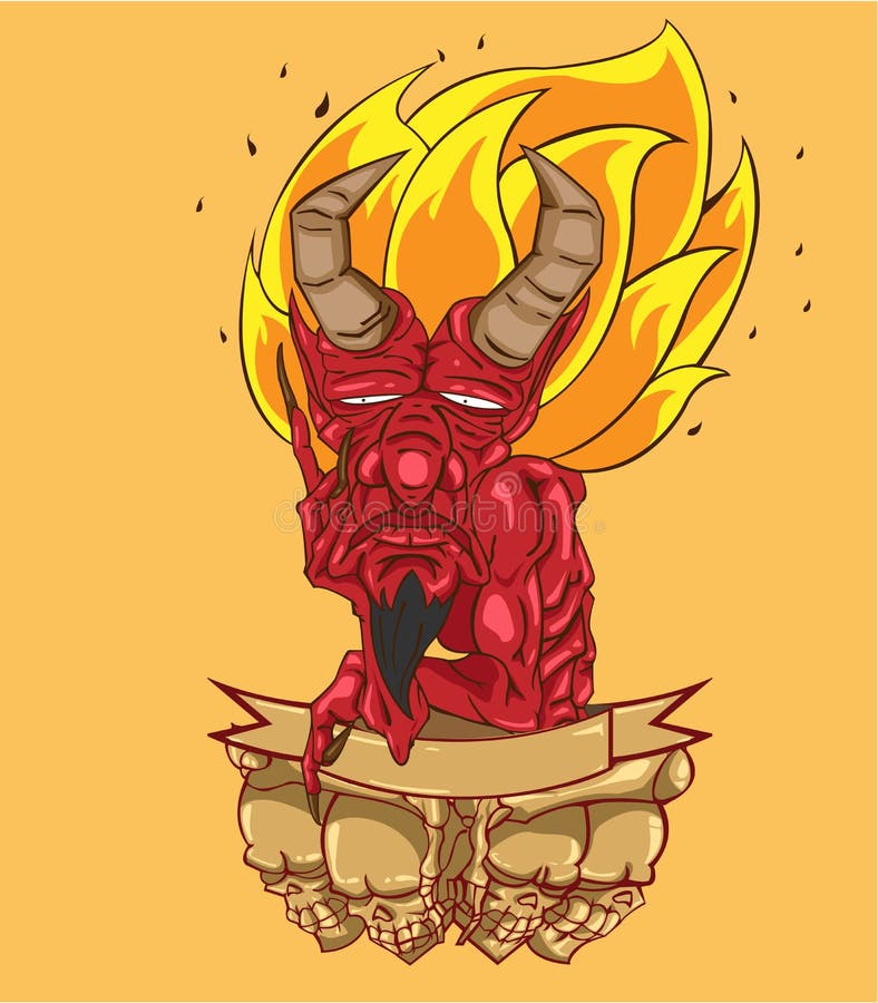 Red Devil Vector and Illustration. Monster in Halloween Night Stock ...