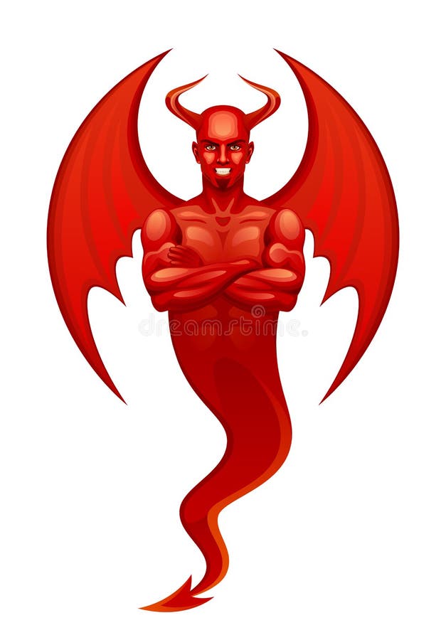 Red devil stock vector. Illustration of brawny, holy - 61859018