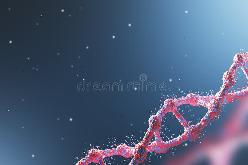 Red Diagonal DNA Chain Against Blue Stock Illustration - Illustration ...