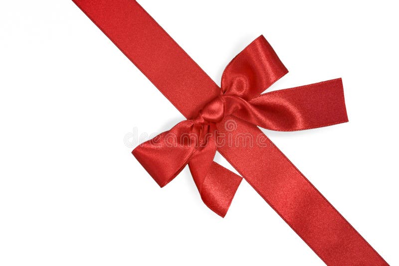 Red Diagonal Ribbon with Bow Stock Image - Image of ribbon, satin: 12043979