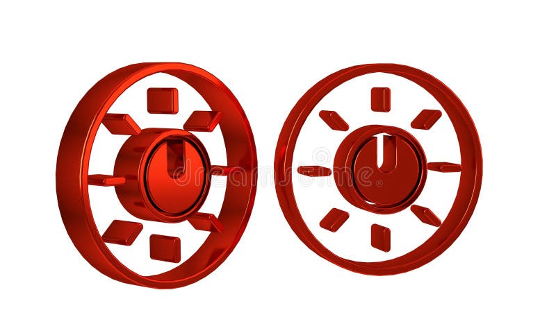 Red Dial Knob Level Technology Settings Icon Isolated on Transparent ...