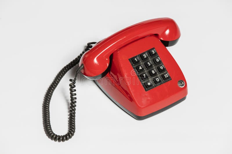 Red dial phon stock photo. Image of single, antique, dial - 67313352