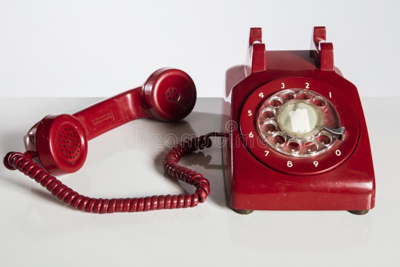 Red dial phon stock photo. Image of ideas, retro, headphones - 67313350