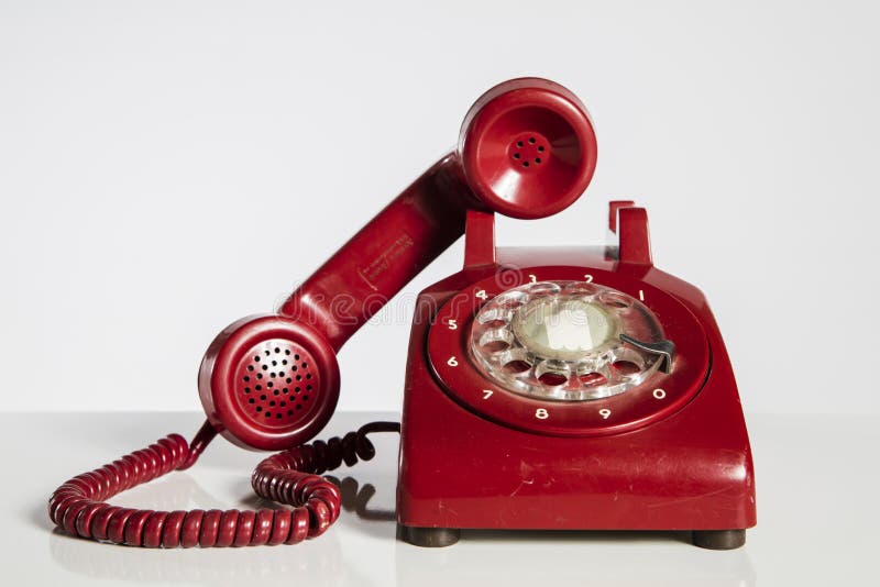 Red dial phon stock photo. Image of single, antique, dial - 67313352