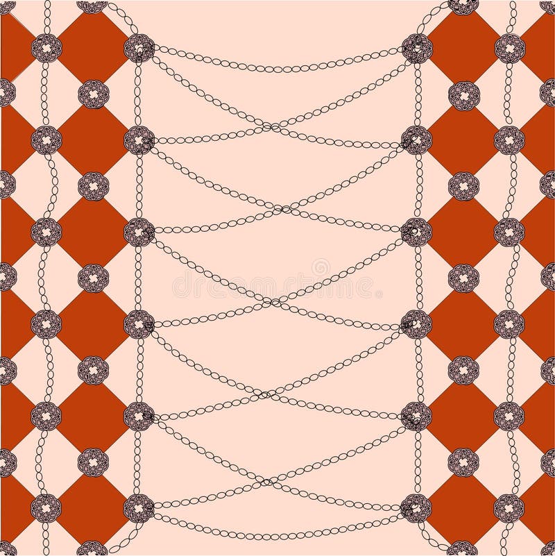 Red Diamond, the Chain on Peach Background Stock Vector - Illustration ...