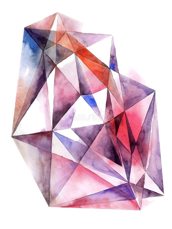 Red diamond crystal stock illustration. Illustration of apatite - 78012006