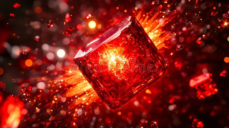 A Red Diamond is Exploding in the Air Stock Photo - Image of movement ...