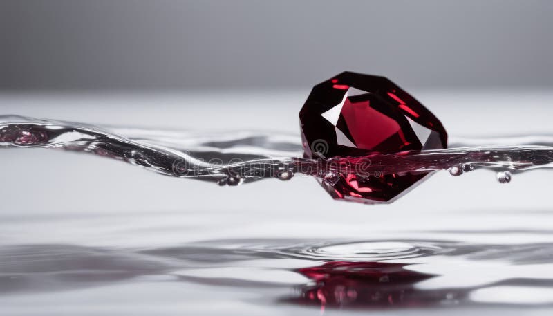 A Red Diamond Falling into Water Stock Illustration - Illustration of ...