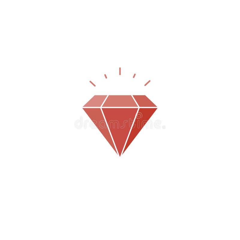 Red Diamond Flat Icon Vector Design. Gemstone Symbol Illustration Stock ...