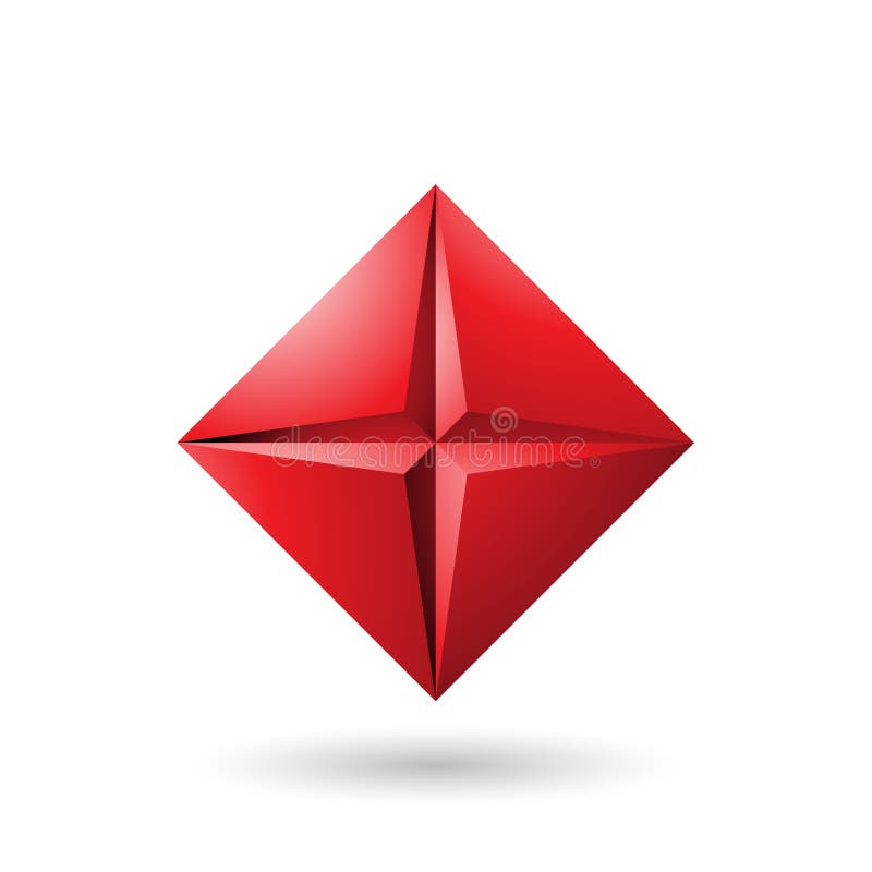 Red Diamond Icon with a Star Shape Vector Illustration Stock Vector ...